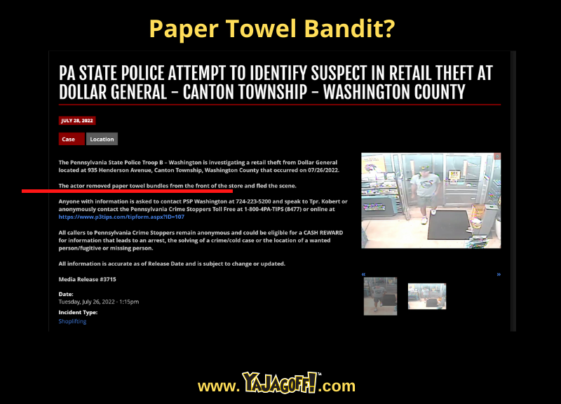 Paper Towel Bandit | Ya Jagoff!!!