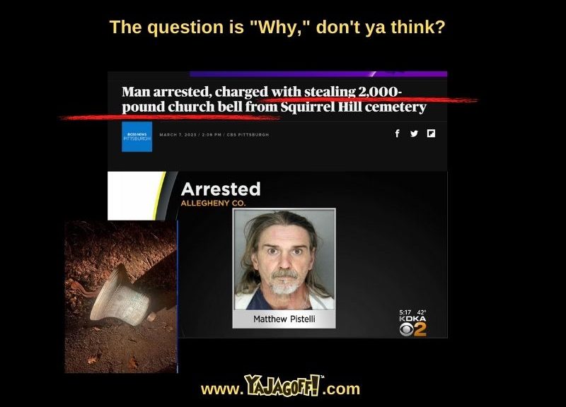 He Tried to Steal, Allegedly, a 2,OOO Lb Bell | Ya Jagoff!!!